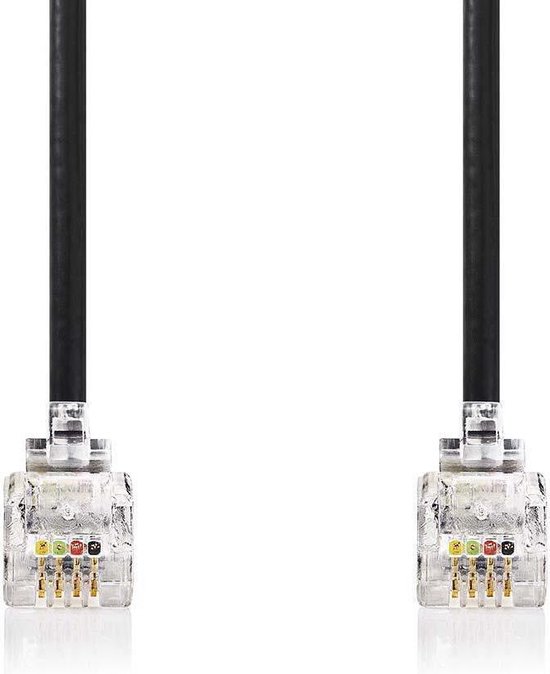 Telecom Cable | RJ10 Male - RJ10 Male | 5.0 m | Black | bol.com