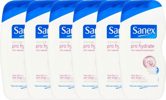 Sanex - Showergel - Dermo Pro Hydrate - 6 x 500 ml - Voordeelverpakking ...