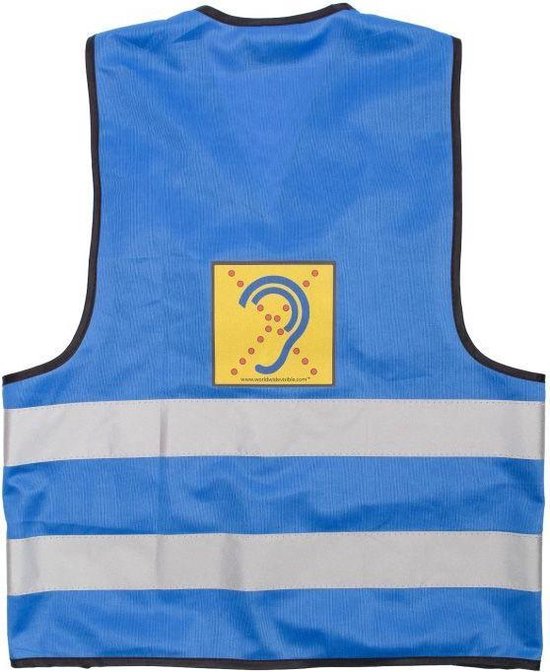 LIMITED HEARING - Zichtbaarheidshesje - Blauw - Maat L - slechthorend ...