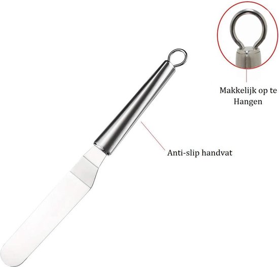 Paletmessen - Glaceermes - 3 stuks - gebogen smeermes - RVS - Zilver | bol