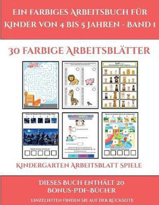 Kindergarten Arbeitsblatt Spiele (Ein Farbiges Arbeitsbuch Fur Kinder ...