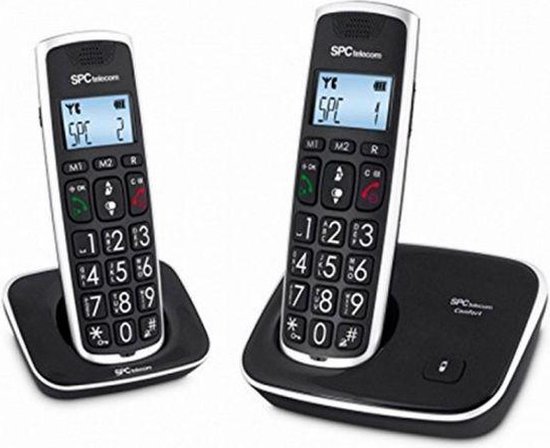 SPC 7609N - Vaste telefoon - DECT - 2 handsets - Grote toetsen - Zwart ...
