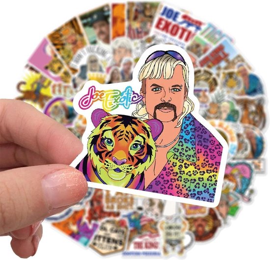 Tiger King stickers - 50 stuks - mix voor laptop, muur, deur, agenda ...
