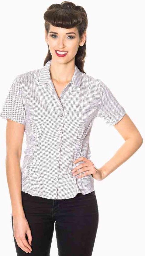 Dancing Days Blouse -2XL- LOU LOU Wit/Zwart | bol