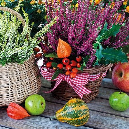 1 Pakje papieren lunch servetten - Heather Baskets - Herfst - Heide ...