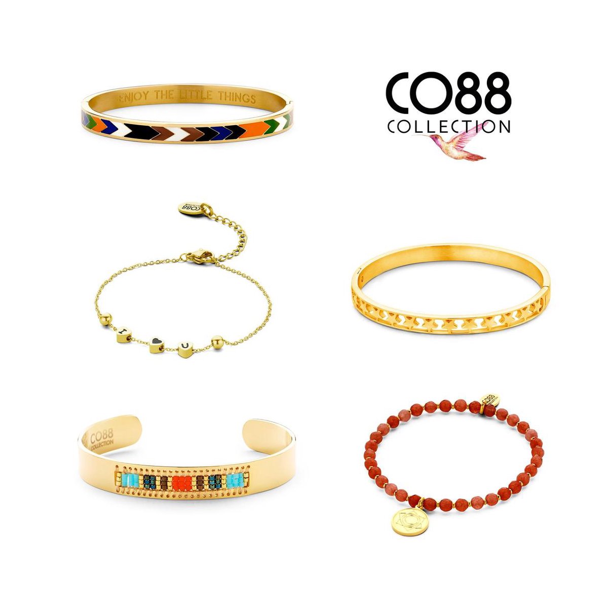 CO88 COllection 8CO Set065 Armband dames set 5 stuks - Multi Kleuren ...