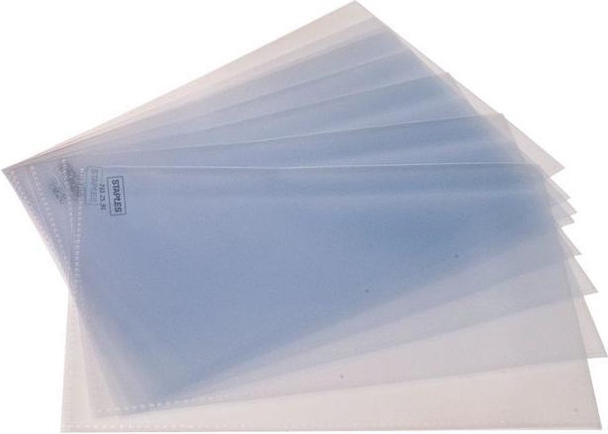 Staples Insteekmap U-model A5, 0,12 mm PP, transparant (pak 25 stuks) | bol