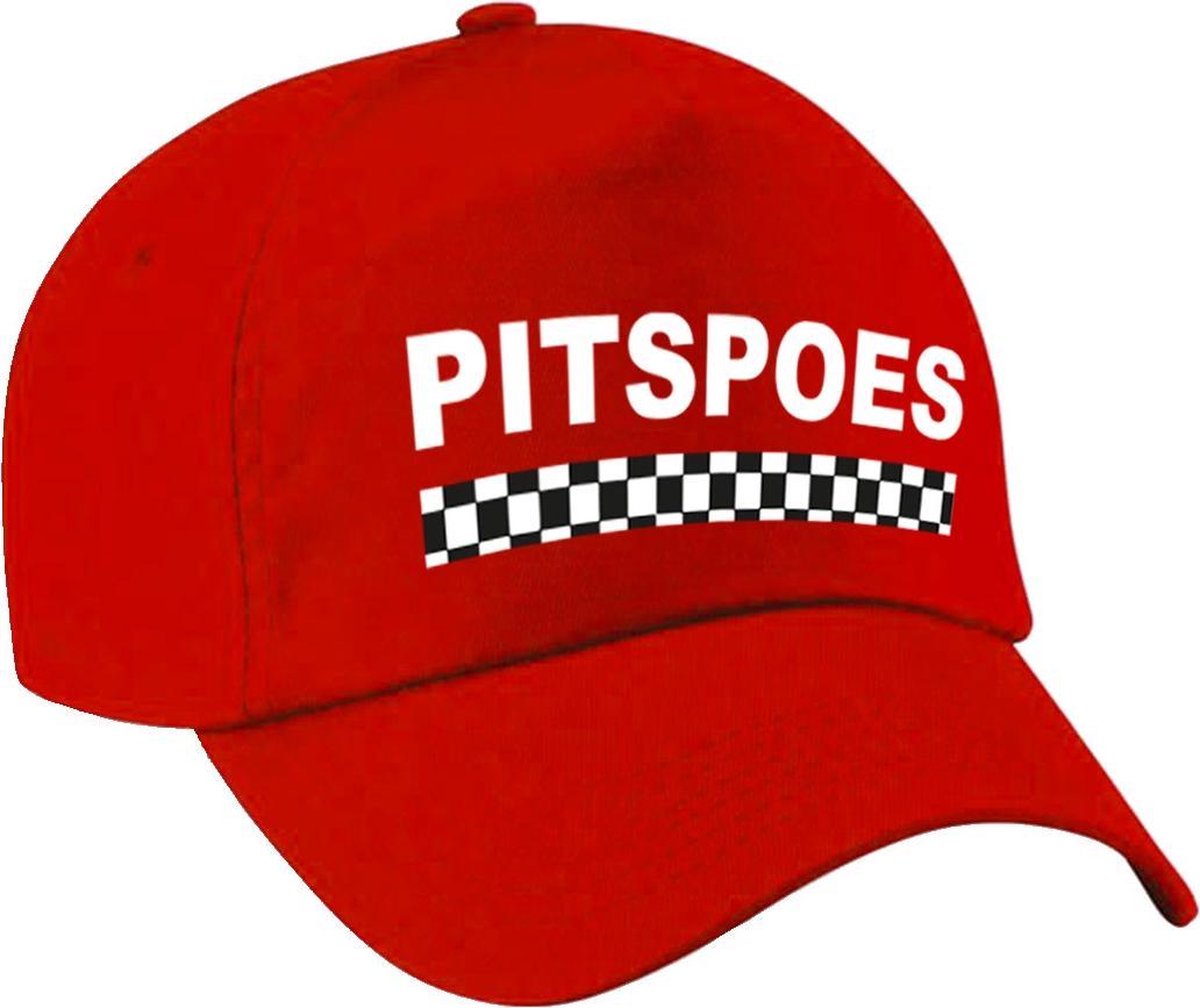 Pitspoes / finish vlag verkleed pet rood voor dames - Pitspoes team ...