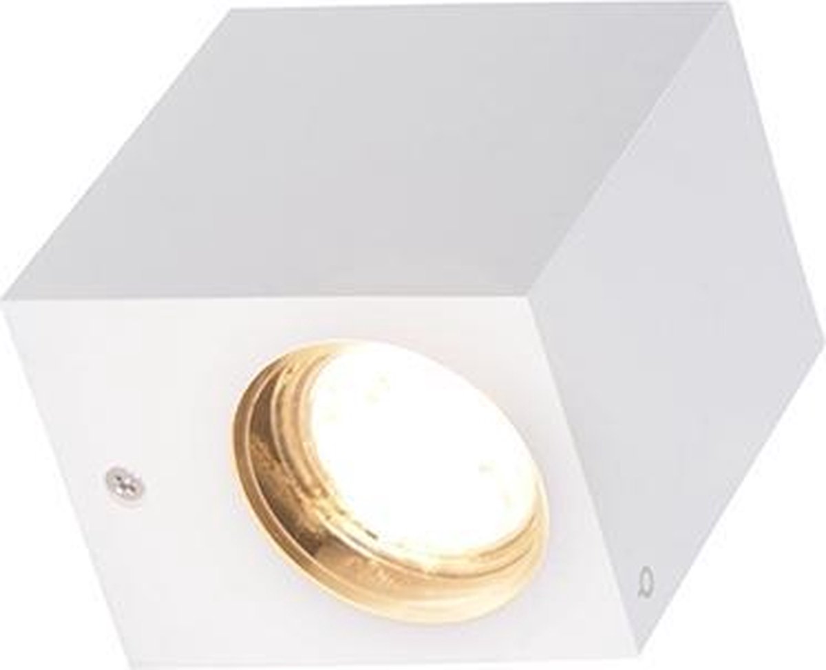 QAZQA baleno - Moderne Wandlamp voor buiten - 1 lichts - D 92 mm - Wit ...