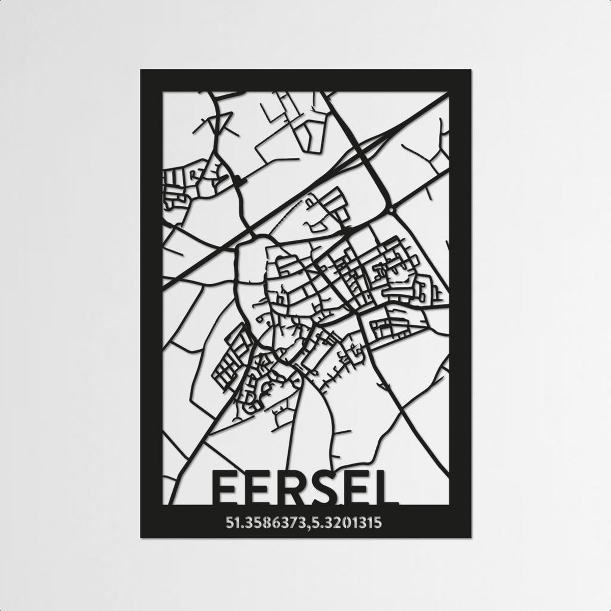 EERSEL MAP - Cityweb - Villes - Décoration murale - Décoration murale ...