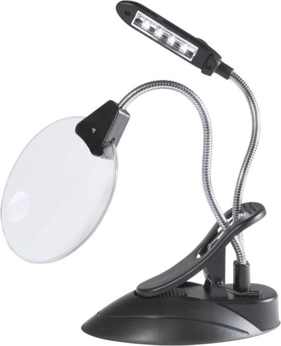 Vergrootglas met LED lamp - 10,2 cm kunststof lens, 2x/4x vergroting ...