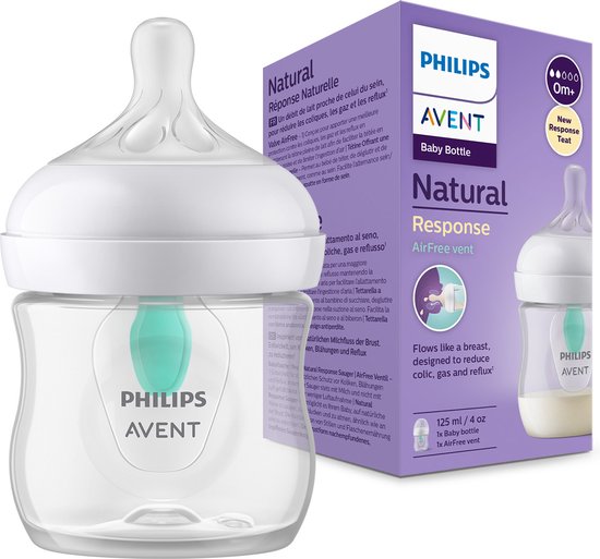 Philips Avent - AirFree Babyfles - Natural Response - 1 stuk - 125ml | bol