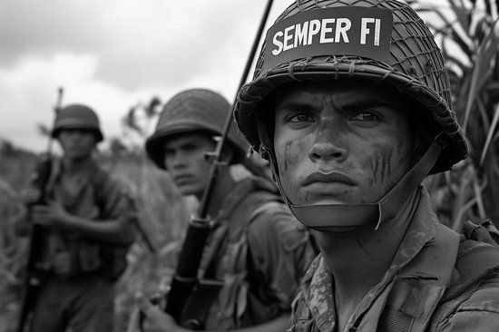 Semper Fi Poster | Oorlog Poster | Soldaat Poster | Zwart-Wit Poster ...