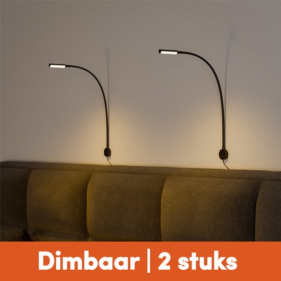 Nolt Leeslamp voor in Bed - Nachtlampje Dimbaar - 2 Bedlampjes ...