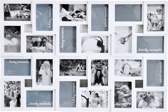 Decopatent - XL Fotolijst Collage voor 24 Foto's van (15x10 & 10x15 Cm ...