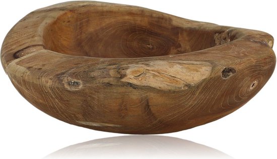 Houten Schaal van Teak Hout - Fruitschaal - Decoratieve Schaal van ...