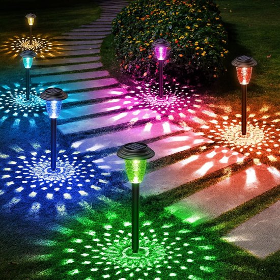 8-Delige Set Solarlampen Voor Buiten - Waterdichte Solarverlichting Met ...