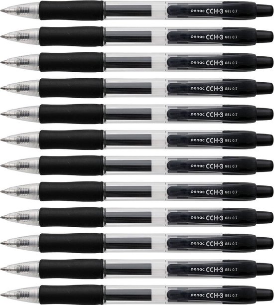 Penac Gelpen - CCH-3 - 0.7mm - Zwart - 12 Stuks | bol
