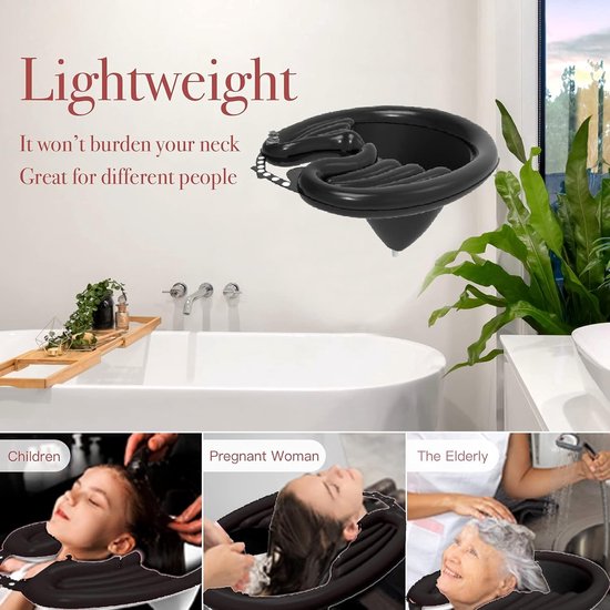 Wasbak - Haarwasbak - Wastafels - wastafel - PVC- zwart - Opblaasbare - Opvouwbare -... | bol