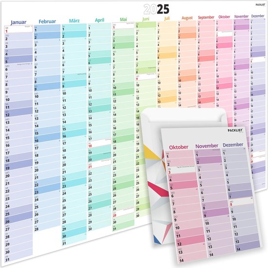 Grote Wandkalender 2025 - Jaarkalender en Jaarplanner in Posterformaat ...