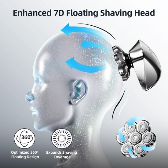 Lexium Skull Shaver - Scheerapparaat Mannen – Trimmer - Tondeuse - Hoofd Kaal Scheren | bol
