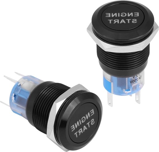 Startknop 12 V 19 mm ontstekingsschakelaar motorstartknop waterdichte ...