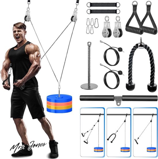 Mrs. Jones Fitness Cable LAT Pulley Systeem voor Thuis Biceps Triceps ...
