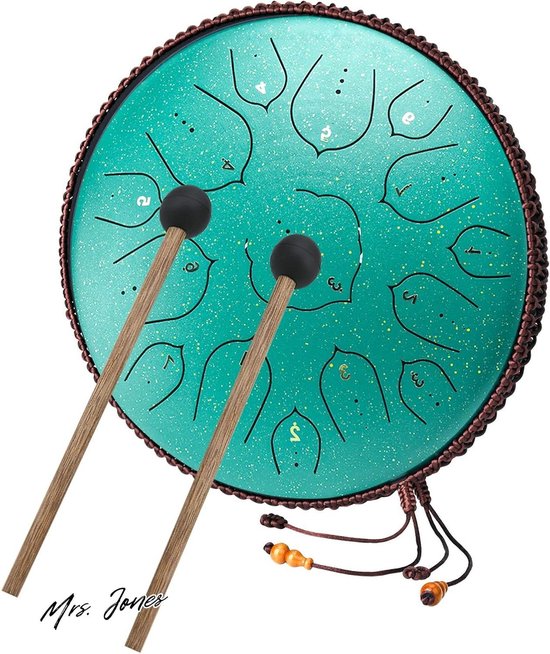 Mrs. Jones Tongue Drum Stalen - Handpan Groot 15 Noten D Dur Percussie ...
