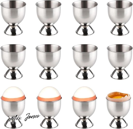 Mrs. Jones Collection Eierdopjes roestvrij staal - Stapelbaar - Set van ...