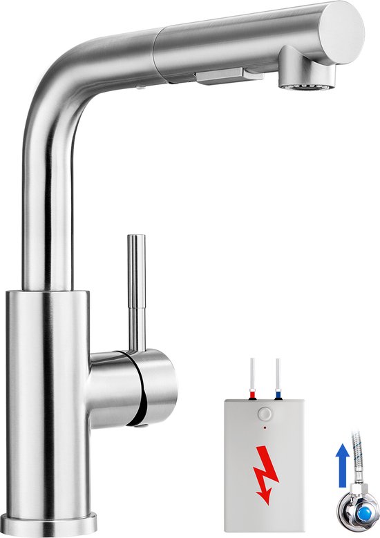Lonheo max Keukenkraan met Uittrekbare Uitloop - lagedruk keukenkraan -... | bol