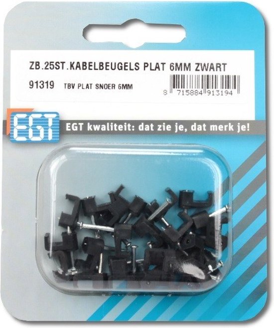 Kabelbeugel plat 6mm zwart 25st | bol