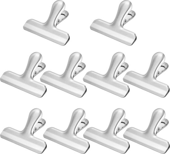 Inovra ® Set van 10 Grote Roestvrijstalen Sluitclips voor Keuken en ...