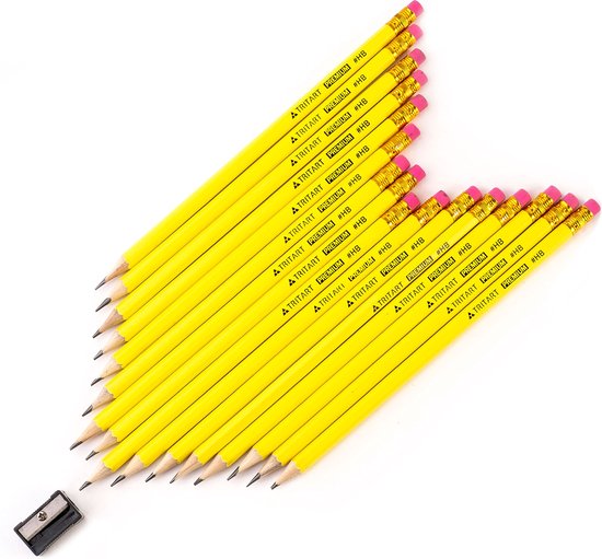 Tritart Potloden, 84 potloden met HB vulling + gum, HB potloodset met ...