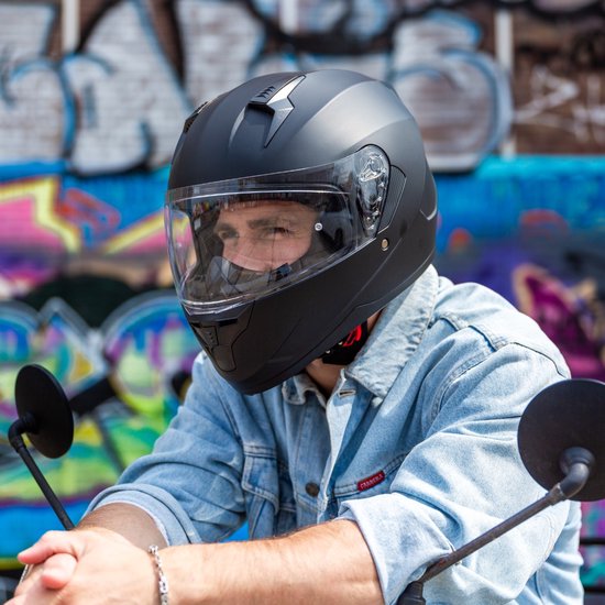 VINZ Vigo Integraalhelm | Scooterhelm & Motorhelm & Brommerhelm | Voor ...