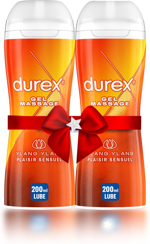 Durex - Massage Olie en Glijmiddel 2-in-1 Sensual met Ylang Ylang 200ml x2 -... | bol