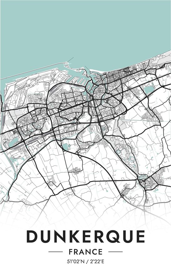 Duinkerke Poster | Frankrijk Poster | Blauw Poster | Stad Poster ...