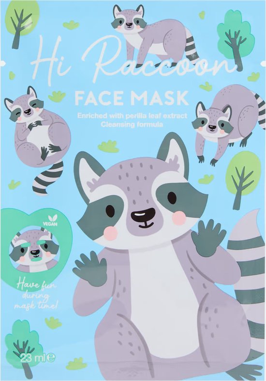 Hi Raccoon Face mask - gezichtsmasker met perilla leaf extract - selfie ...