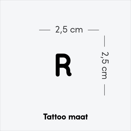 Letters tattoo grote letter R - Tijdelijke Tattoo volwassenen ...