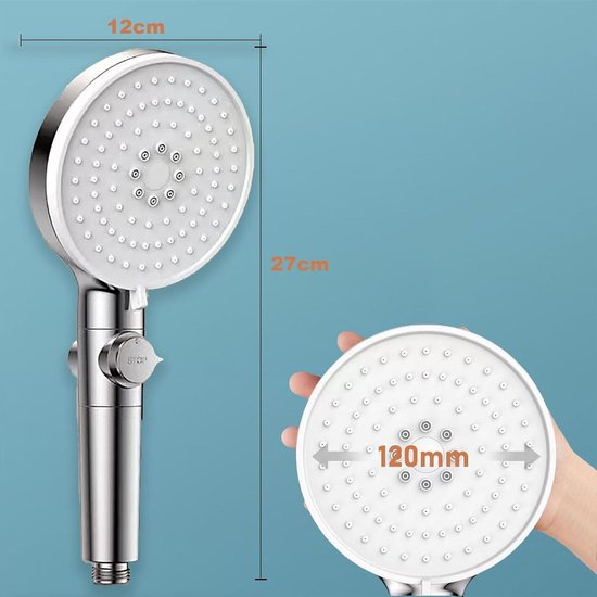 Hoge druk waterstopschakelaar regenval douchekop 12 cm groot - Filtered douchekop met... | bol