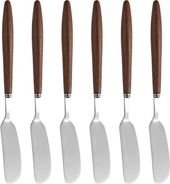 House of Husk Botermesjes met Walnoot Handvat - RVS - Botermes ...