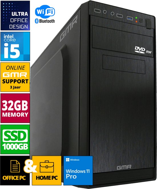 Intel Compleet Desktop PC | Intel Core i5 | 32 GB RAM | 1 TB SSD | DVD ...