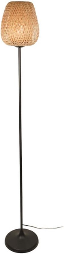 Vloerlamp Met Bamboe Rotan Scherm - E27-Fitting - Modern Scandinavisch ...