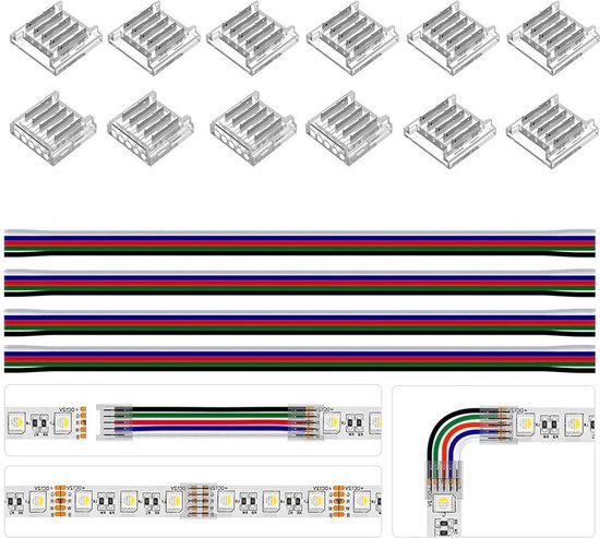 LED strip Transparante Connector kit 12 stks 15 cm Lange 22AWG ...