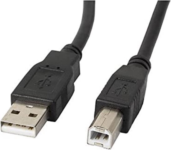 USB 2.0 A to USB B Cable Lanberg 480 Mb/s Black | bol