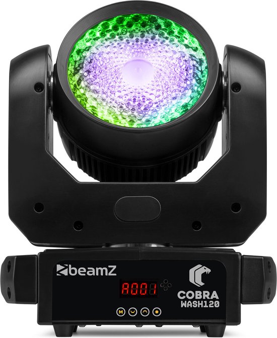 BeamZ Cobra Wash120 moving head met LED ring - RGBW - 120W | bol