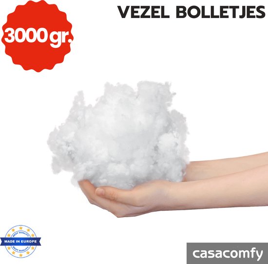 Vezelbolletjes , Kussenvulling, 3000 gr, Navulling kussen , Hoge ...