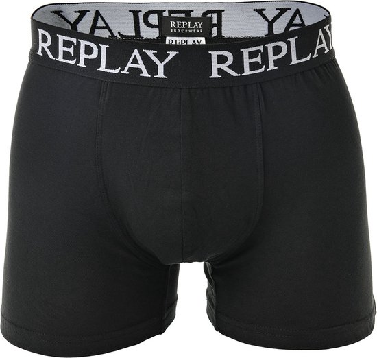 Replay - Boxer Basic Cuff Logo 3P - Zwart Ondergoed Heren-XXL | bol