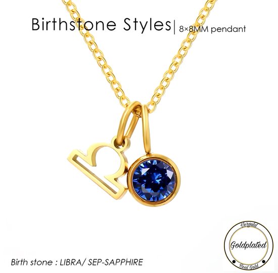 Borasi Birthstone Ketting September | Sterrenbeeld Weegschaal ...