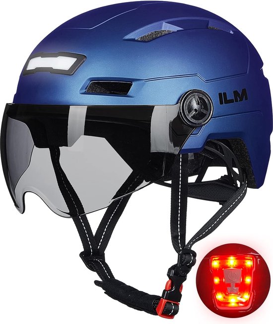 ILM - Fietshelm - Met USB Oplaadbare LED Lichten - Afneembare Goggles | bol