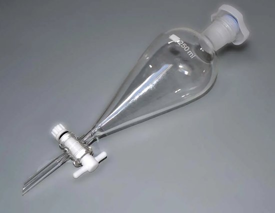Scheitrechter van glas 250ml met PTFE kraantje | bol